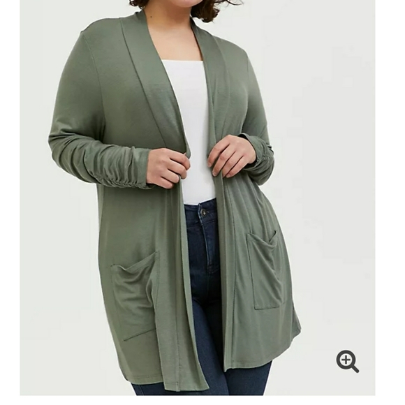 torrid | Sweaters | Torrid Super Soft Light Olive Green Open Cardigan ...